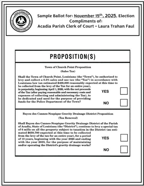 Sample Ballots | Acadia Parish Clerk of Court