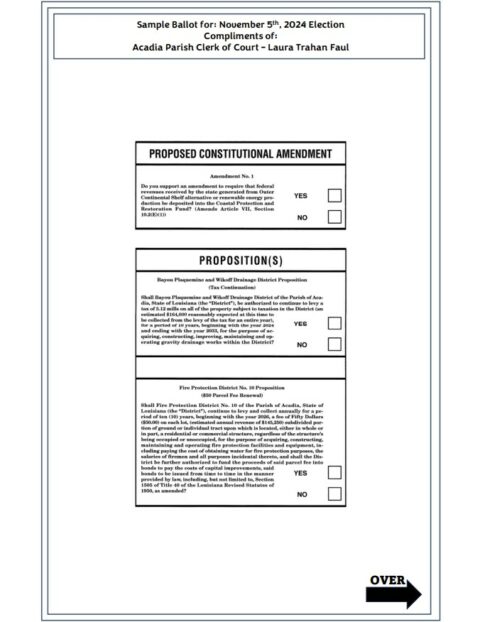 Sample Ballots | Acadia Parish Clerk of Court